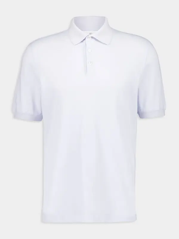 Brunello Cucinelli Light Short-sleeved Cotton Polo Shirt - Blue