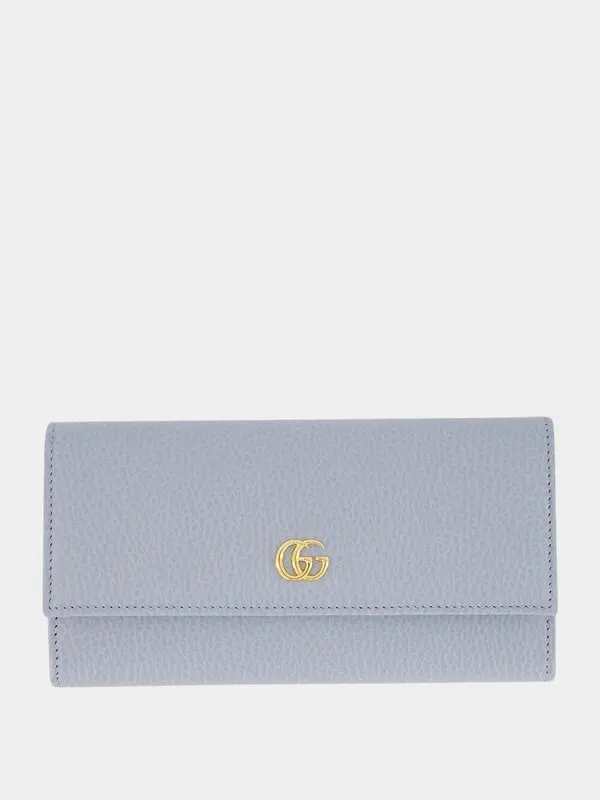 Gucci Light Double G Continental Wallet - Blue