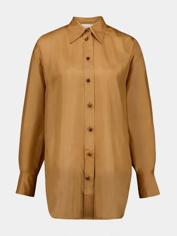 Zimmermann August Relaxed Silk Shirt - Brown