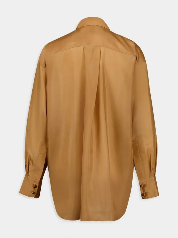 Zimmermann August Relaxed Silk Shirt - Brown