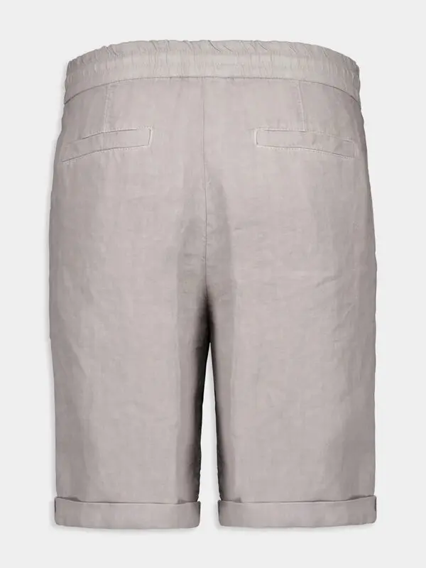 Brunello Cucinelli Linen Gabardine Bermuda Shorts - Grey