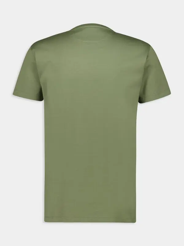 Fendi Olive Cotton T-shirt With Ff Embroidery - Green
