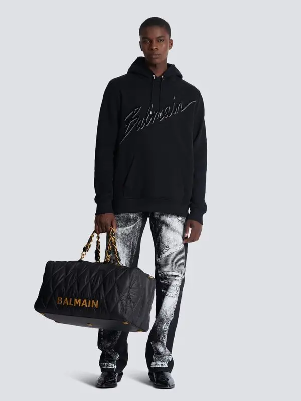 Balmain Flocked Logo Sweatshirt - Black