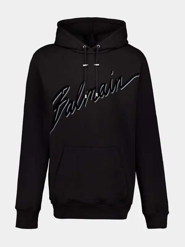 Balmain Flocked Logo Sweatshirt - Black