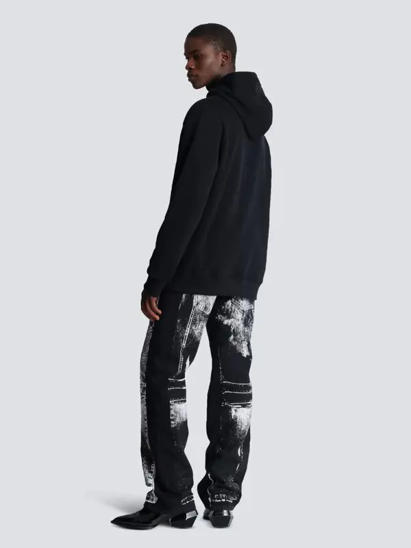 Balmain Flocked Logo Sweatshirt - Black