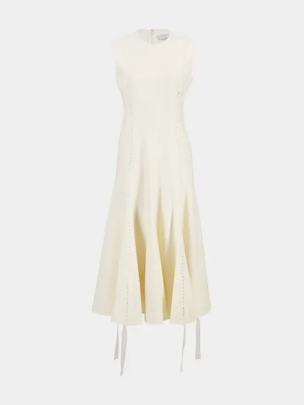Gabriela Hearst Kendal Wool Midi Dress - Cream