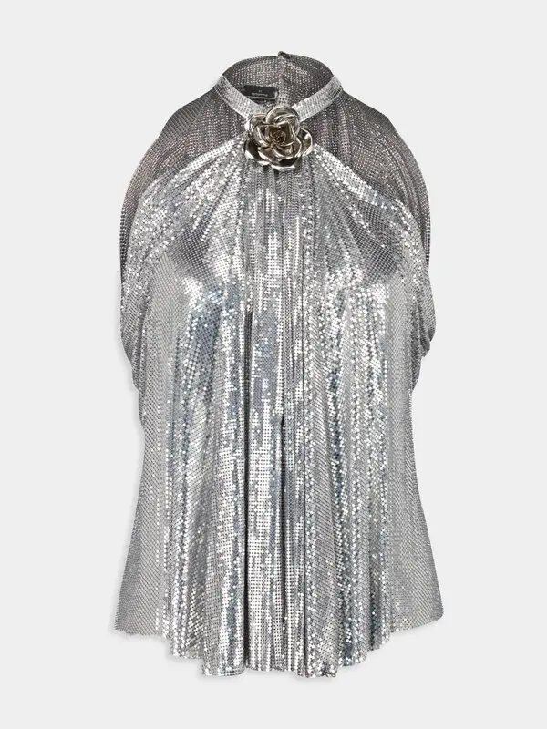 Rabanne Halter-neck Top With Floral Detail