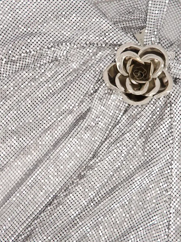 Rabanne Halter-neck Top With Floral Detail
