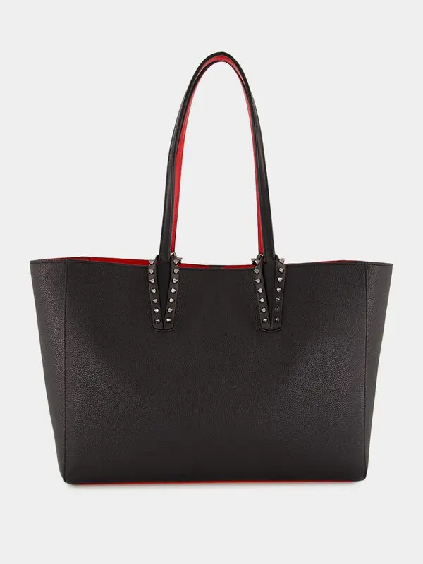 CHRISTIAN LOUBOUTIN Cabata Small Tote Bag With Spikes - Black