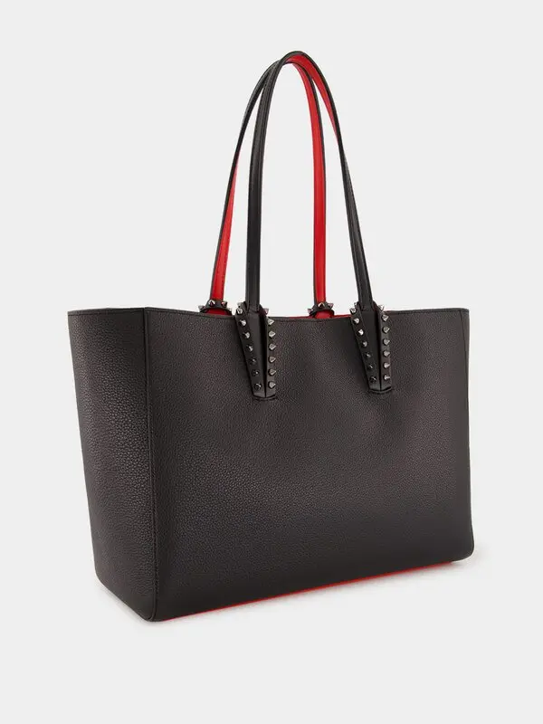 CHRISTIAN LOUBOUTIN Cabata Small Tote Bag With Spikes - Black