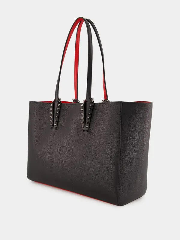 CHRISTIAN LOUBOUTIN Cabata Small Tote Bag With Spikes - Black