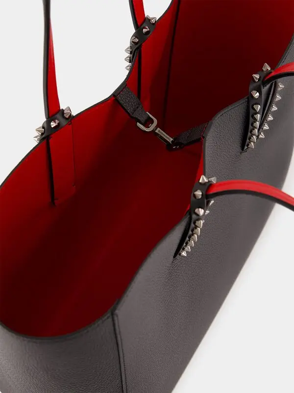 CHRISTIAN LOUBOUTIN Cabata Small Tote Bag With Spikes - Black