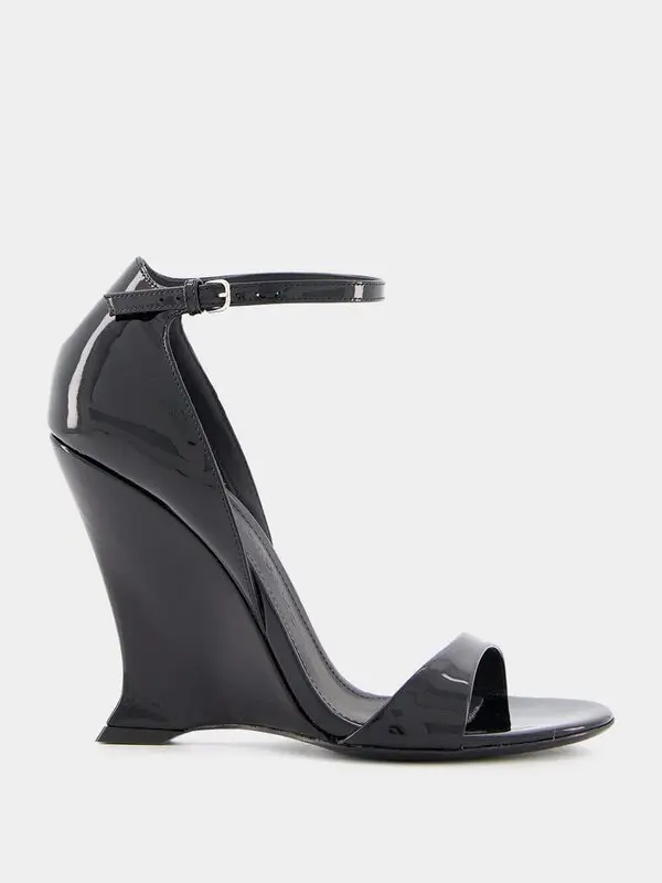 FERRAGAMO Vidette Wedge Sandals - Black