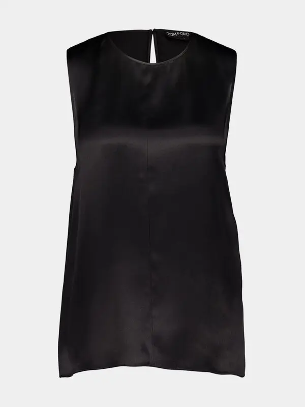 TOM FORD Sleeveless Silk Charmeuse Top - Black