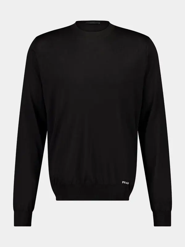 Prada Silk Crew-neck Sweater - Black