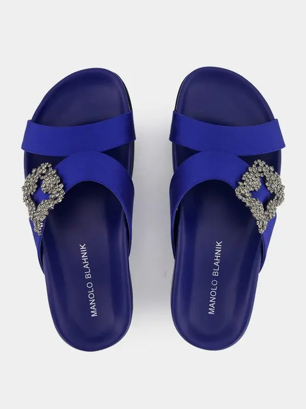Manolo Blahnik Chilanghi Flat Sandals - Blue