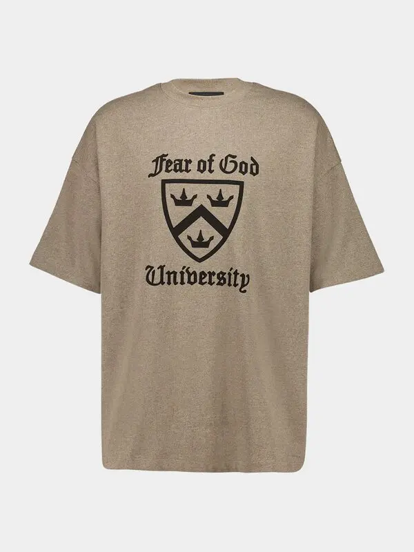 Fear Of God University Heather Gray Cotton T-shirt - Beige