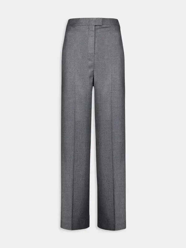 Fendi Wool Tailored Palazzo Trousers - Grey