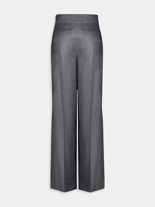 Fendi Wool Tailored Palazzo Trousers - Grey