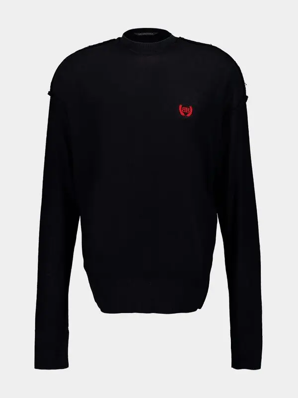 Balenciaga Oversized Sweater With Embroidered Laurel Artwork