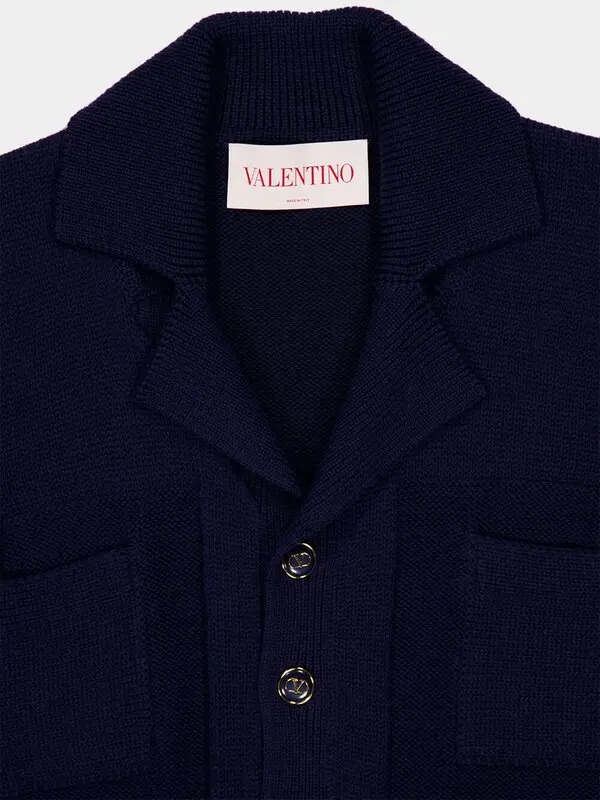 Valentino Garavani Loose-fit Wool And Cotton Cardigan