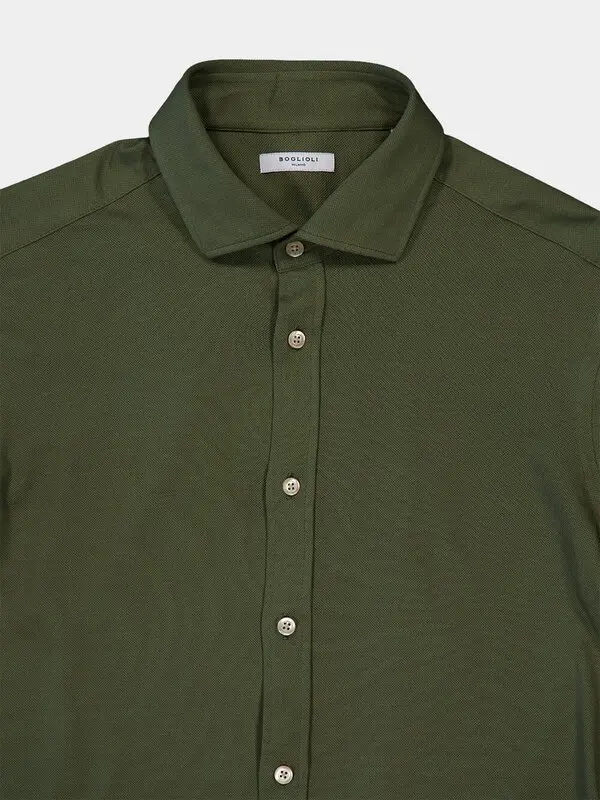 Boglioli Classic Collar Cotton Shirt - Green