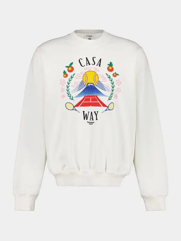 Casablanca Casa Way Mountain Print Sweatshirt - White