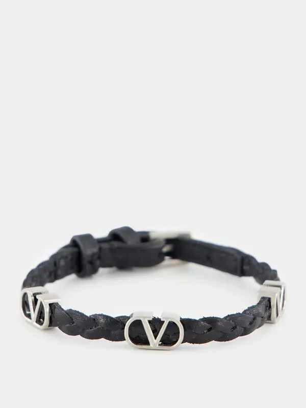 Valentino Garavani Braided Vlogo Bracelet - Black