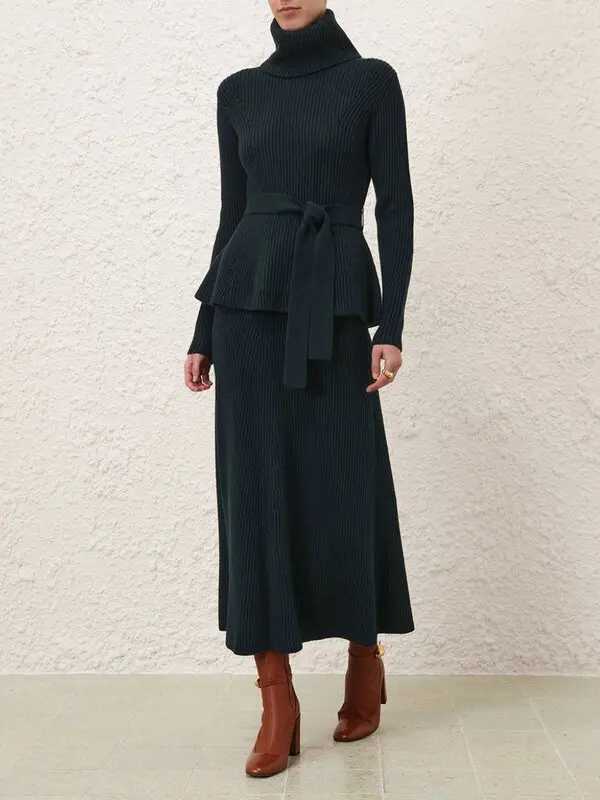 Zimmermann Forest Knit Midi Skirt