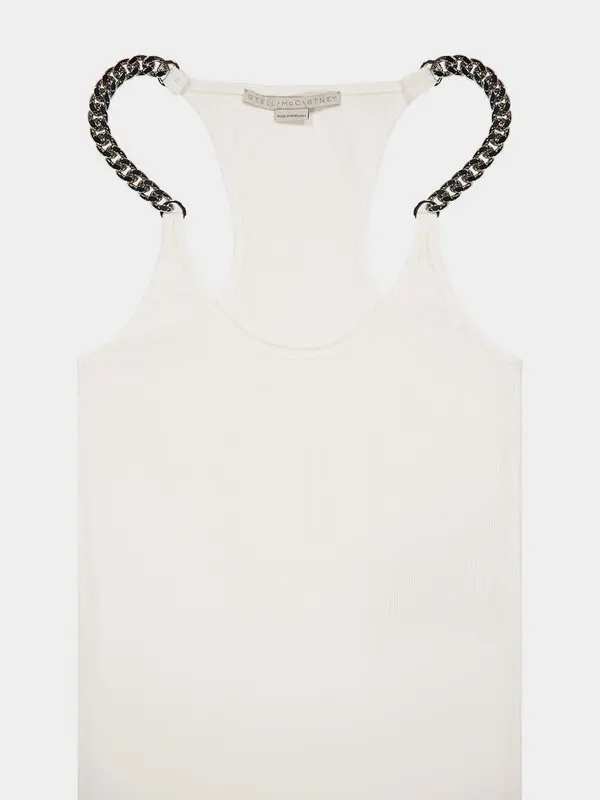 Stella McCartney Tank Top With Chain Straps - White