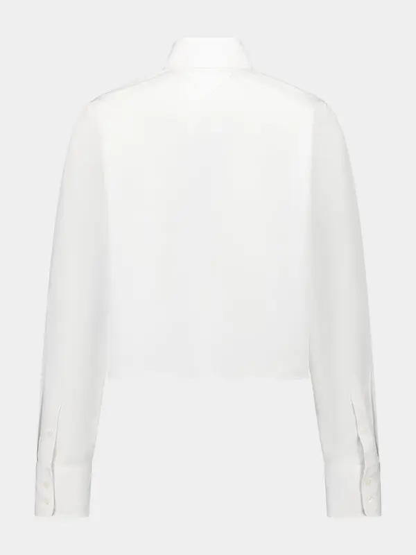 Prada Embroidered Collar Poplin Shirt