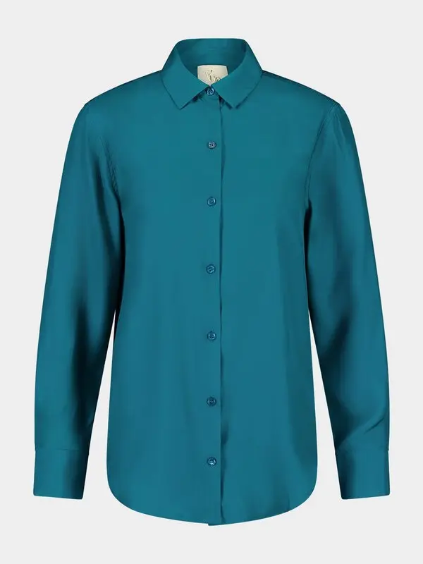 PAULA Ametista Botanical Silk Shirt - Green