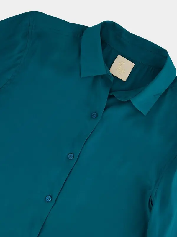 PAULA Ametista Botanical Silk Shirt - Green