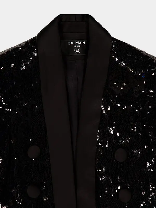 Balmain Sequined Blazer With Shoulder Pads