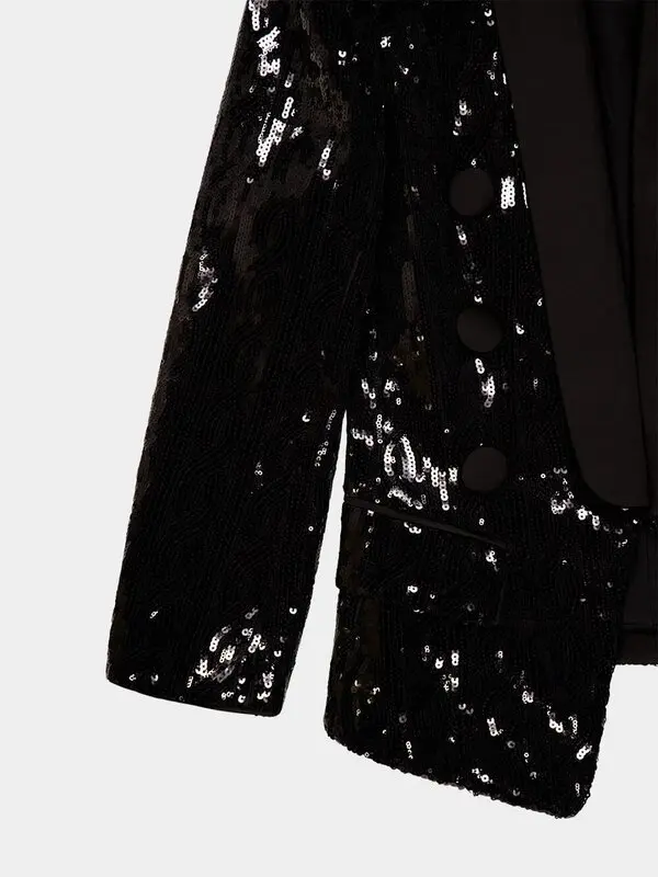 Balmain Sequined Blazer With Shoulder Pads