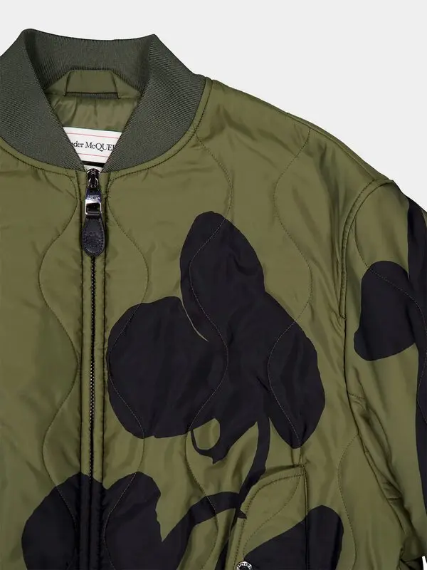 Alexander McQueen Orchid Bomber Jacket - Green