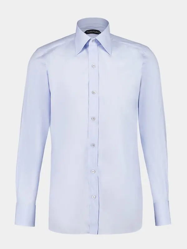 TOM FORD Light Slim Fit Poplin Shirt - Blue
