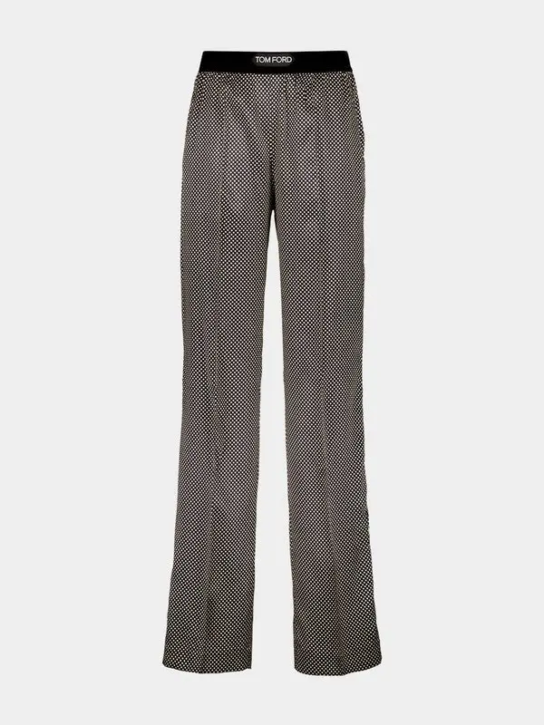 TOM FORD Polka Dot Silk Satin Pj Pants - Black