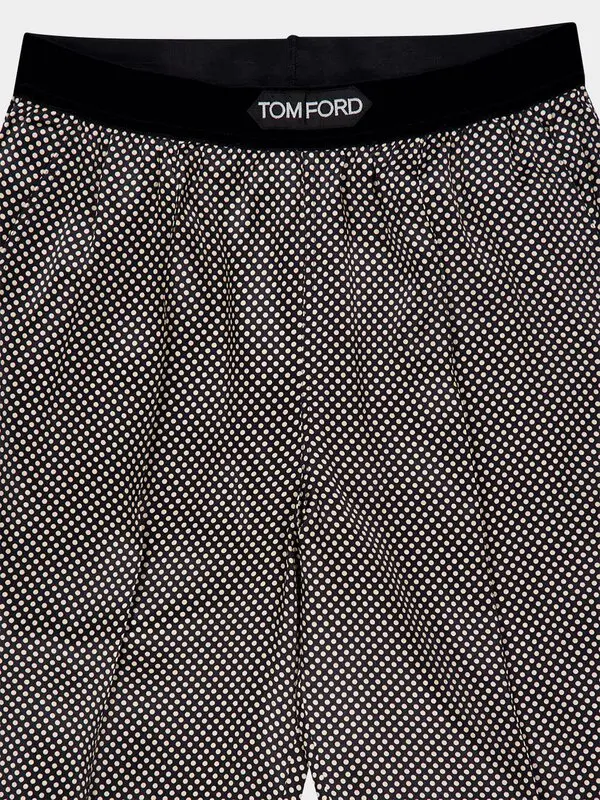 TOM FORD Polka Dot Silk Satin Pj Pants - Black