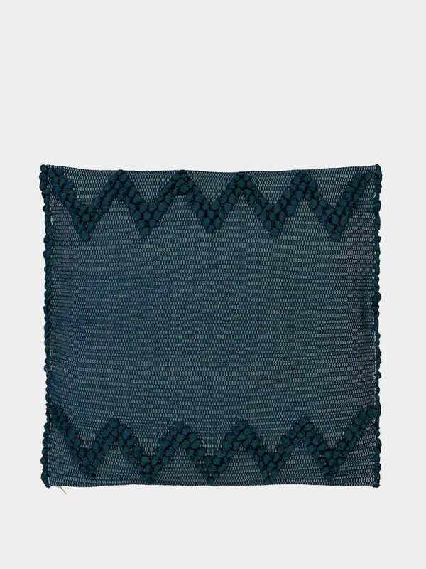 HOUSE OF CAPRICORN Handmade Sofia Recycled Fibres Cushion - Green