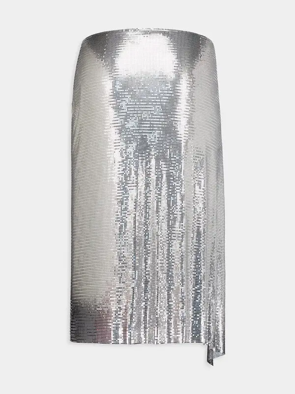 Rabanne Chainmail Draped Skirt - Silver