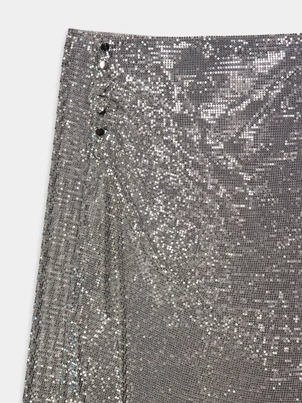 Rabanne Chainmail Draped Skirt - Silver