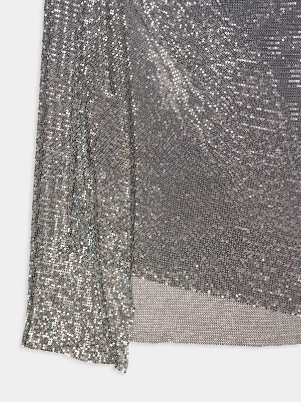 Rabanne Chainmail Draped Skirt - Silver