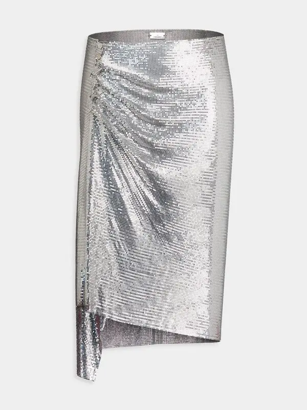 Rabanne Chainmail Draped Skirt - Silver