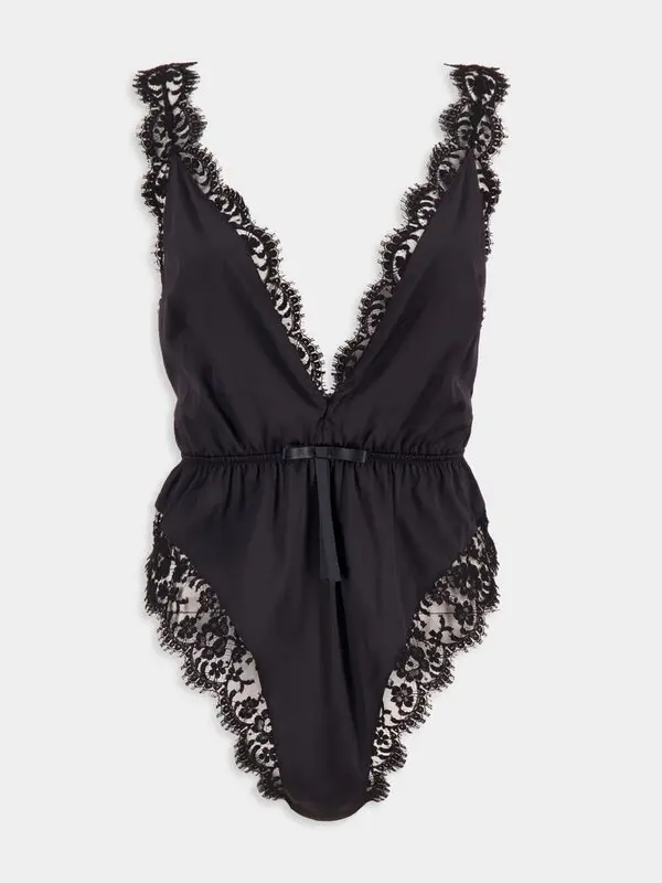 Dolce & Gabbana Lace And Satin Bodysuit - Black