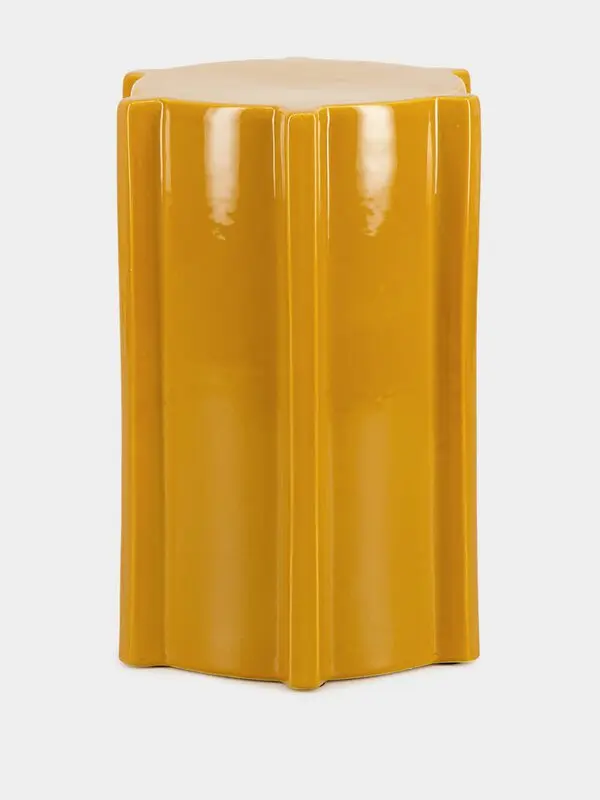 SERAX Ochre Glazed Pawn Side Table - Yellow