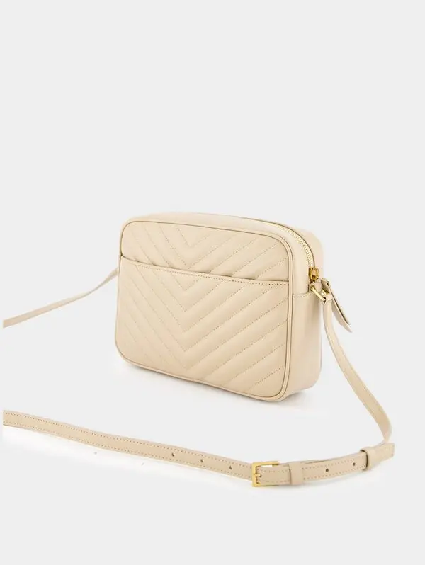 Saint Laurent Lou Quilted Crossbody Bag - Beige