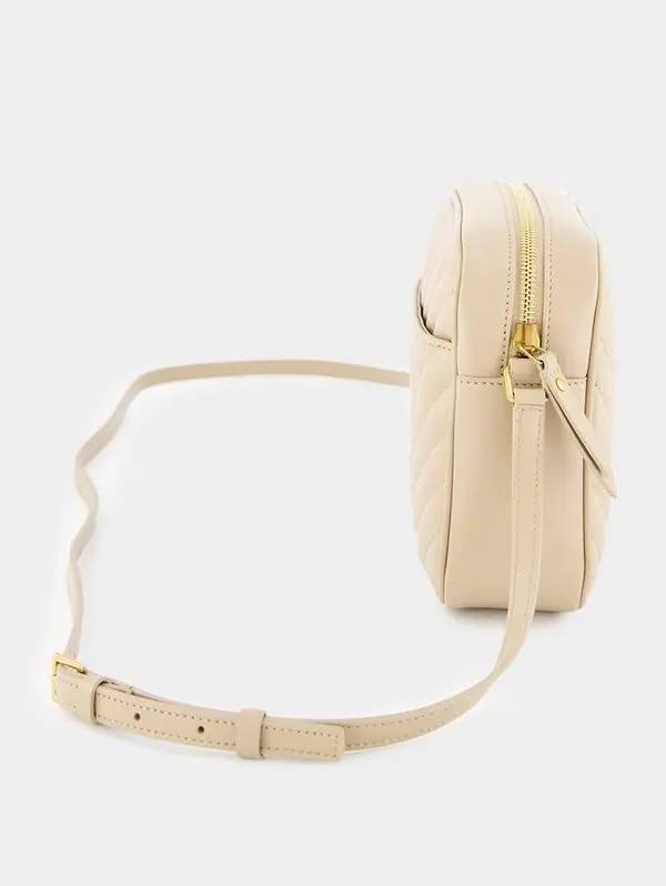 Saint Laurent Lou Quilted Crossbody Bag - Beige