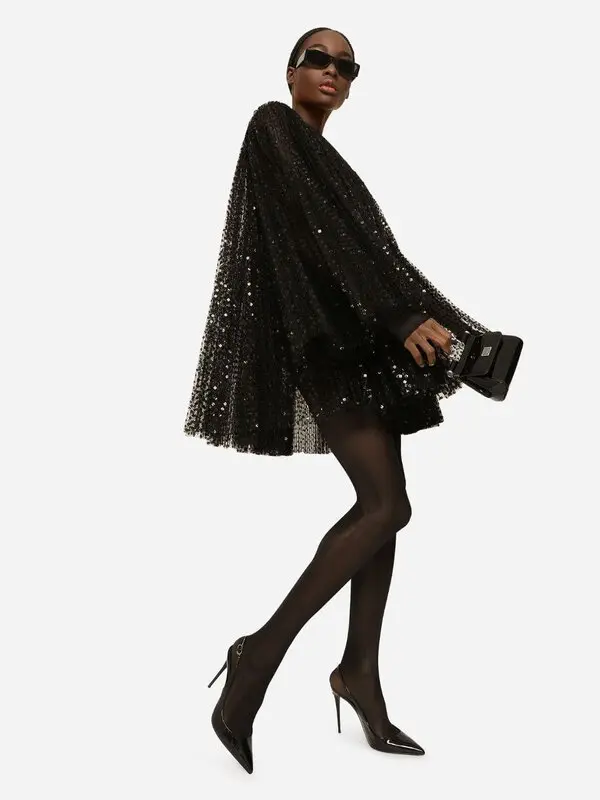 Dolce & Gabbana Sequin-embellished Short Pleated Dress
