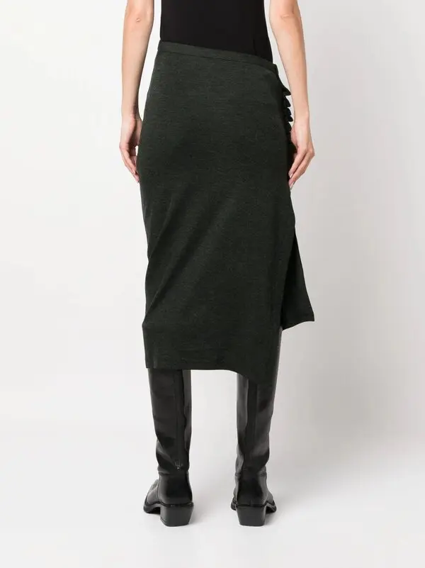 Rabanne Wrap Asymmetric Midi Skirt